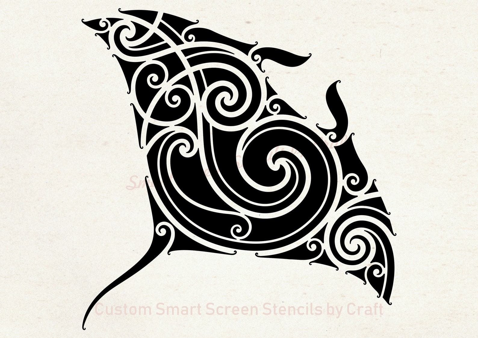 Tribal Manta Ray Smartscreen Stencil Reusable Self Adhesive | Etsy