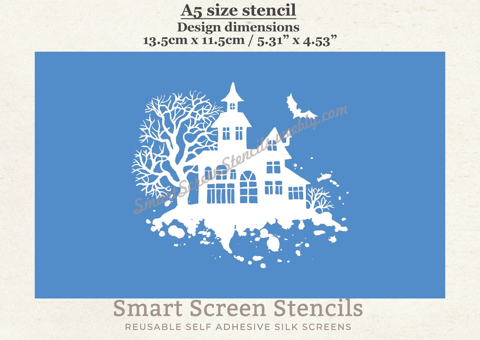 Haunted House Smartscreen Stencil Reusable Self Adhesive - Etsy
