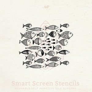 Cartoon Fishes, Silk Screen Stencil, Reusable Silkscreen, Cartoon ...