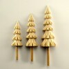 Three Unfinished Wooden Pine Trees, Handmade Wood Carved Trees, Wooden ...