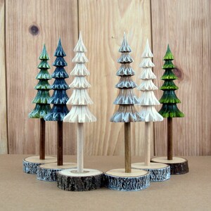 Rustic Small Pine Tree Sculpture for Home Decor, Handmade Wooden ...
