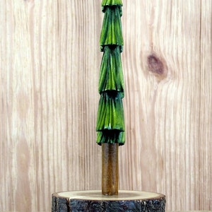 Hand Carved Green Pine Tree Wood Carve Christmas Tree - Etsy