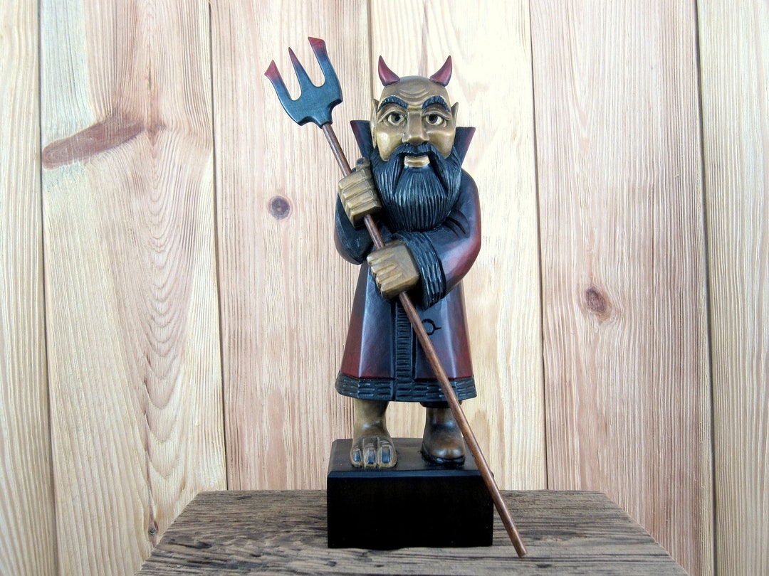 Devil With Pitchfork Satan Lucifer Devil Figure Demon - Etsy