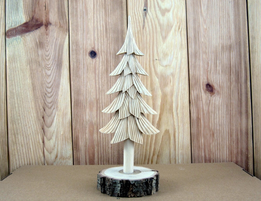 Unfinished Wooden Tree to Paint Yourself, Handmade Wood Carved Tree ...