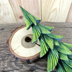 Hand Carved Wood Pine Tree: 9.7" Woodland Decor - Etsy