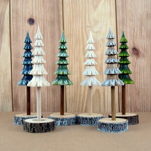 Rustic Small Pine Tree Sculpture for Home Decor, Handmade Wooden ...