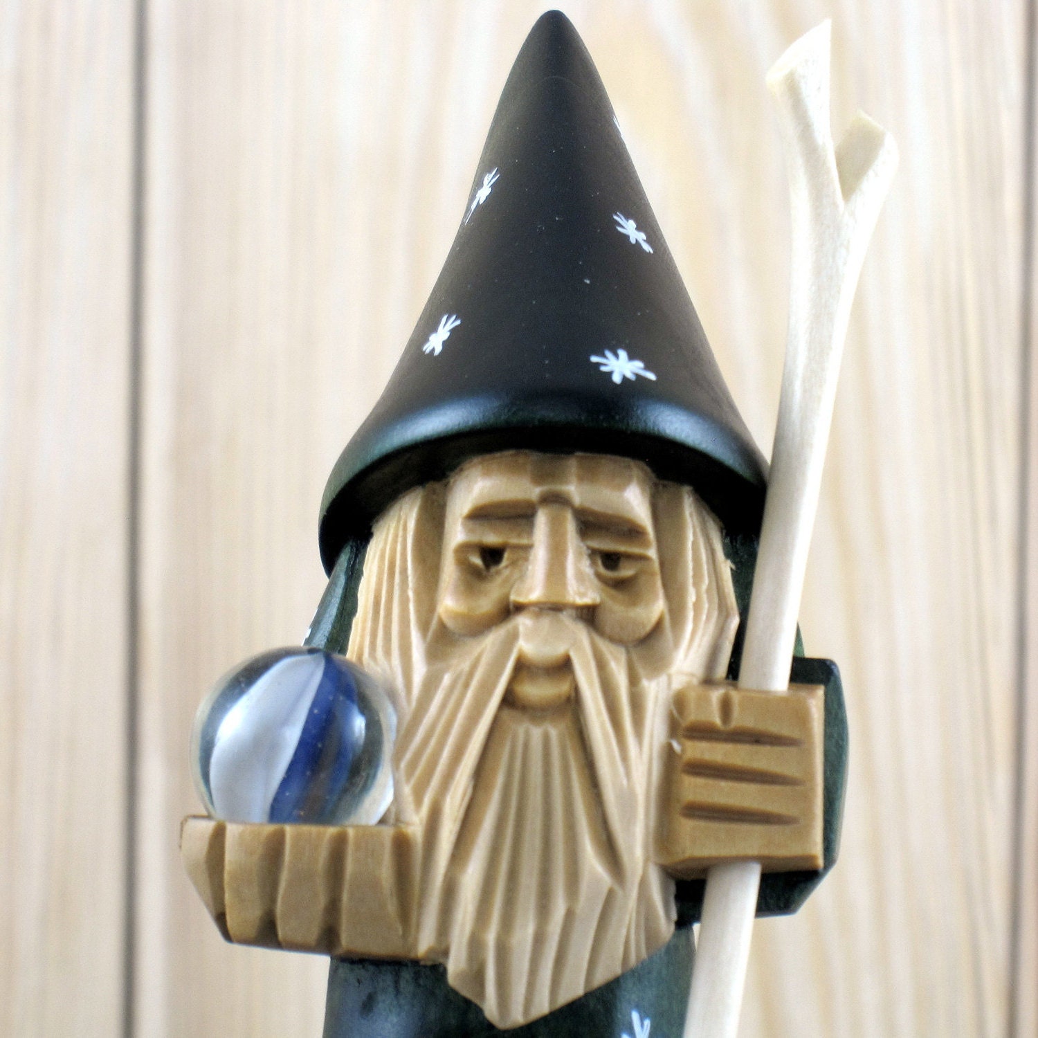 Carved Wizard With A Ball | Etsy