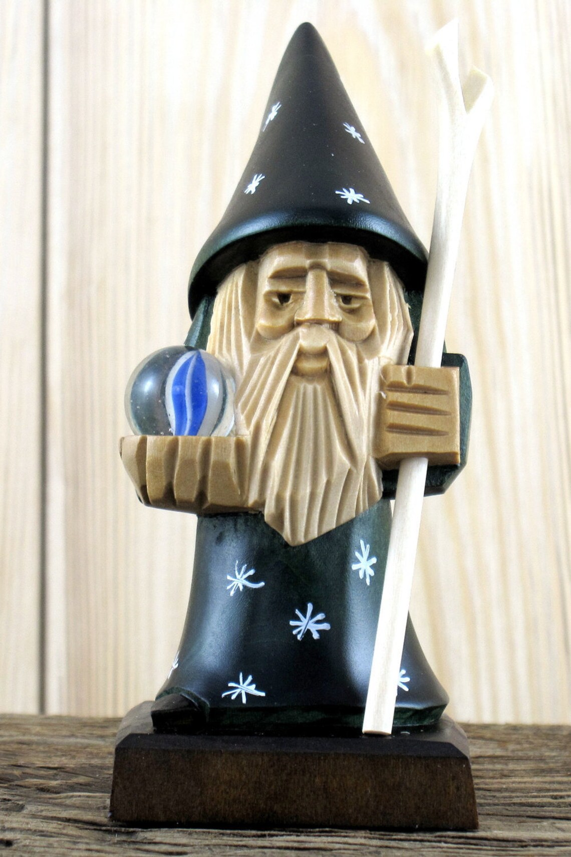 Carved Wizard With A Ball | Etsy