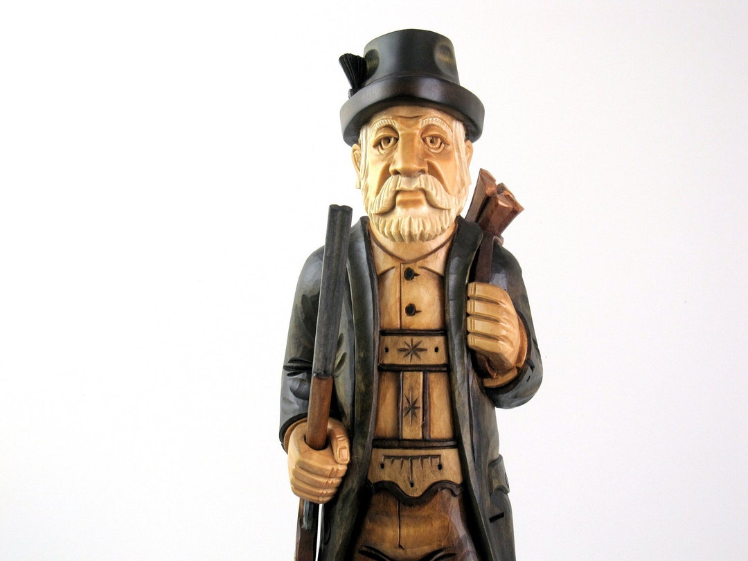 Bavarian Hunter Wood Carving Sculpture - Etsy