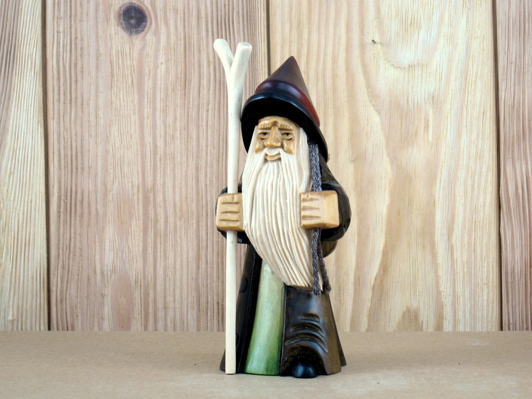 Wood Carved Gnome With a Sack, Craft Wood, Folk Art, Carved Wood, Wood ...