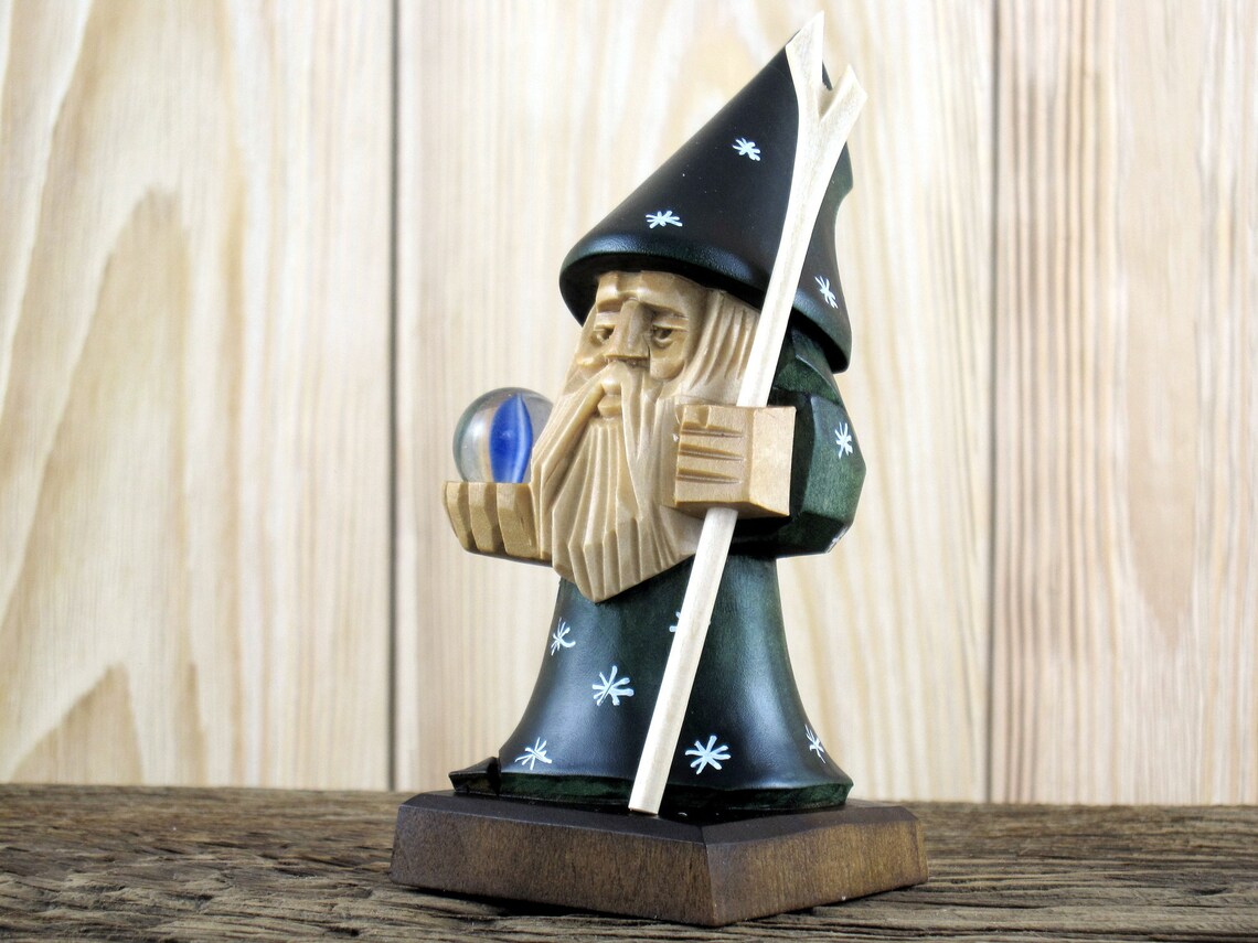 Carved Wizard With A Ball | Etsy