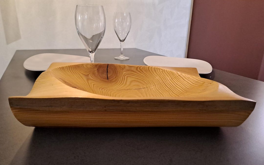 Red Spruce Wood Bowl, Hand Carved, Handmade Bowls, Oiled, Decoration ...