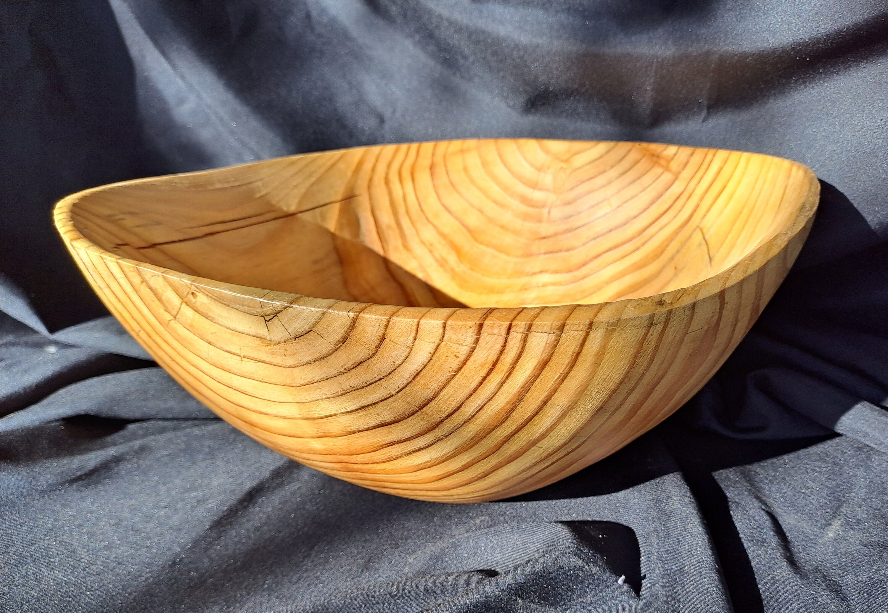 Larch Wooden Bowl, Hand Carved, Handmade, Oiled, Decoration, Kitchen ...