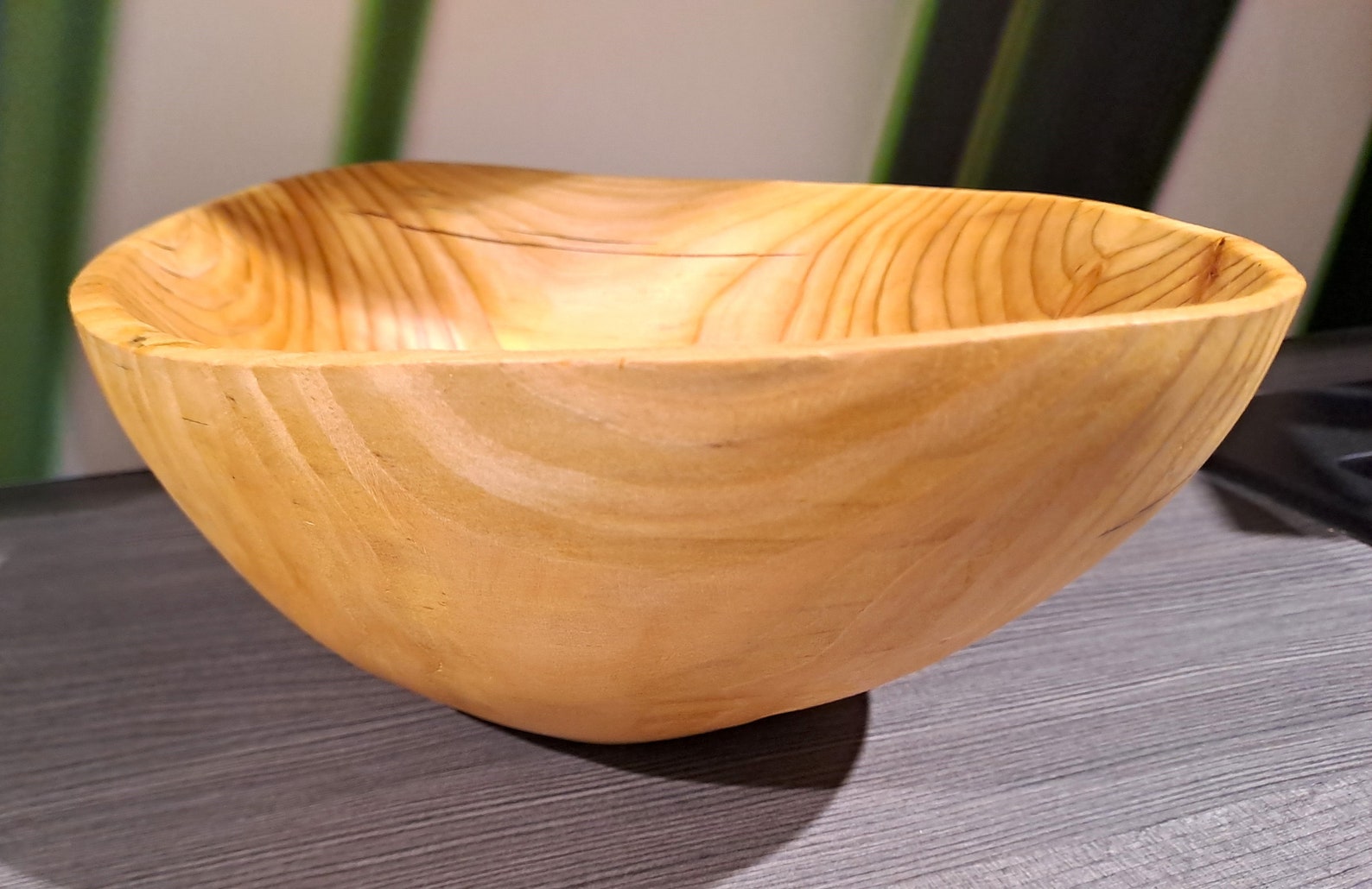 Larch Wooden Bowl, Hand Carved, Handmade, Oiled, Decoration, Kitchen ...