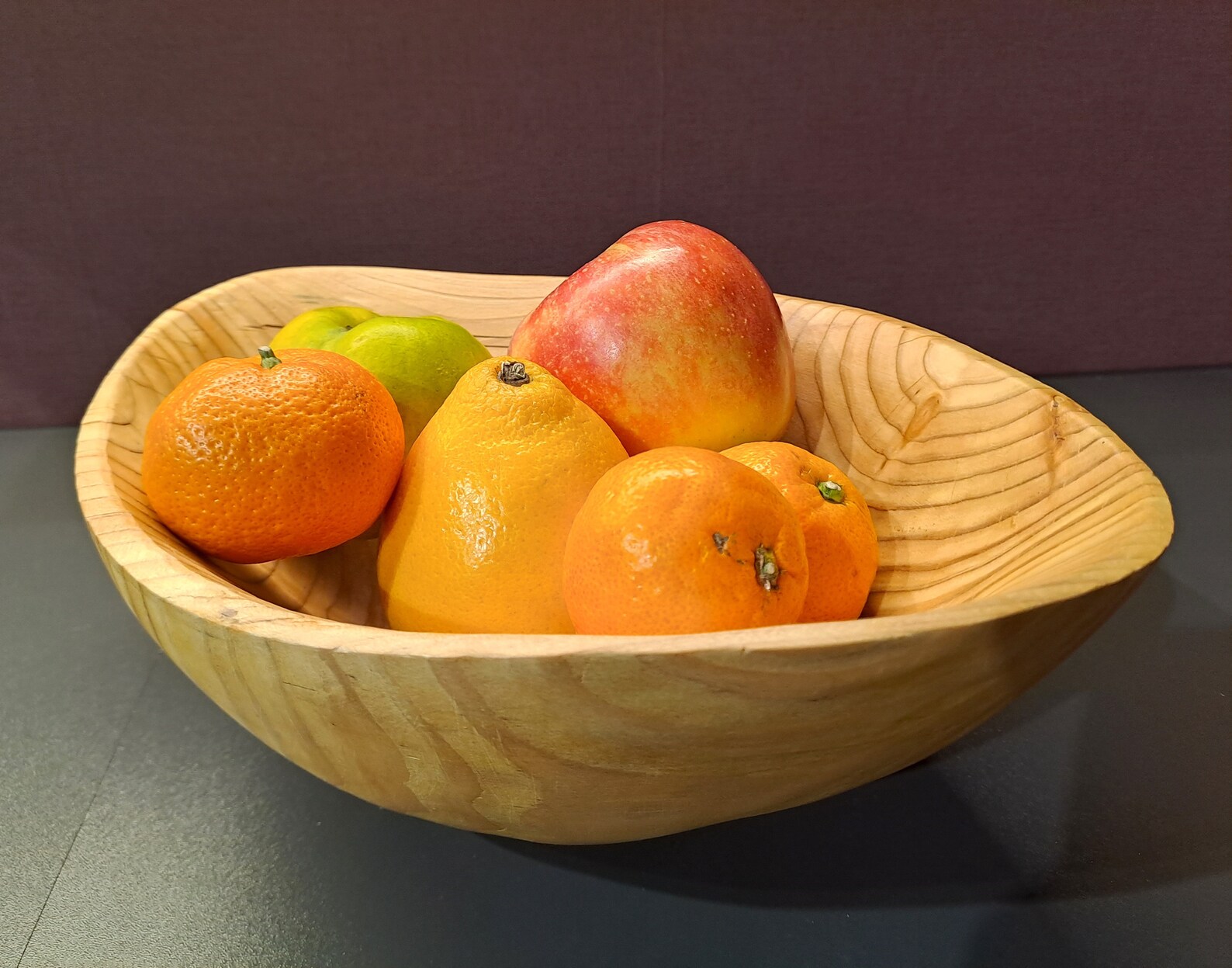 Larch Wooden Bowl, Hand Carved, Handmade, Oiled, Decoration, Kitchen ...
