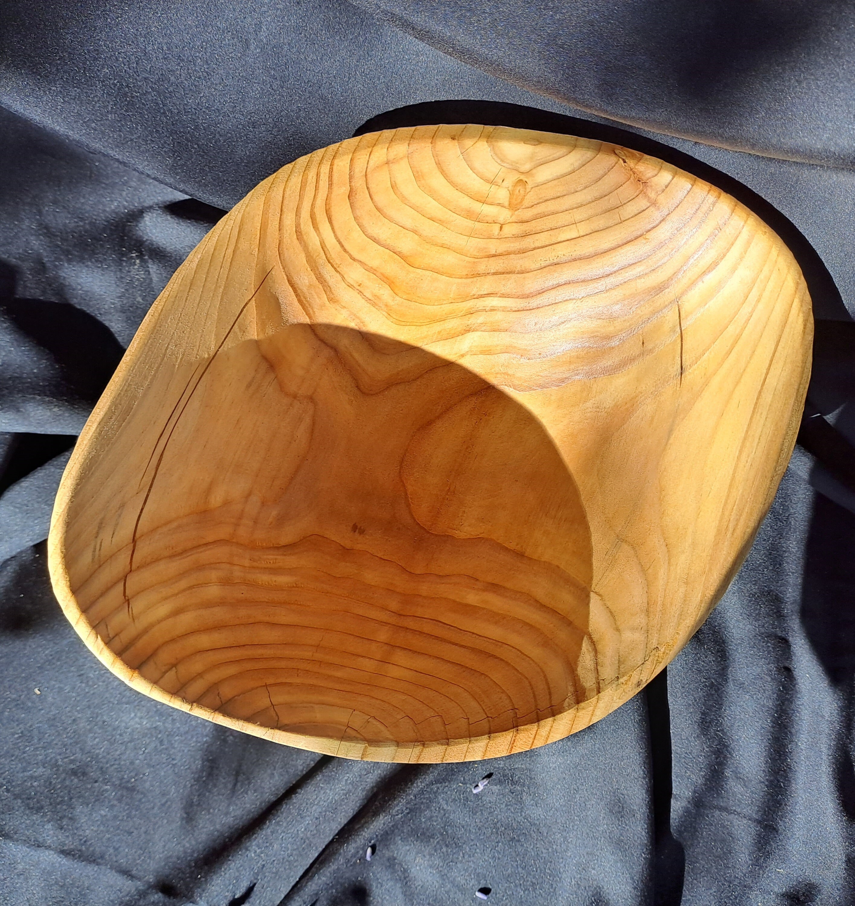 Larch Wooden Bowl, Hand Carved, Handmade, Oiled, Decoration, Kitchen ...