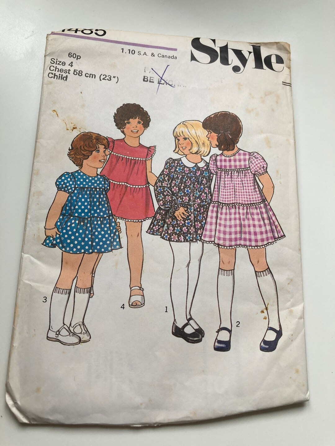 Vintage Sewing Pattern by Style 1970s Girls Dress Pattern Uncut - Etsy