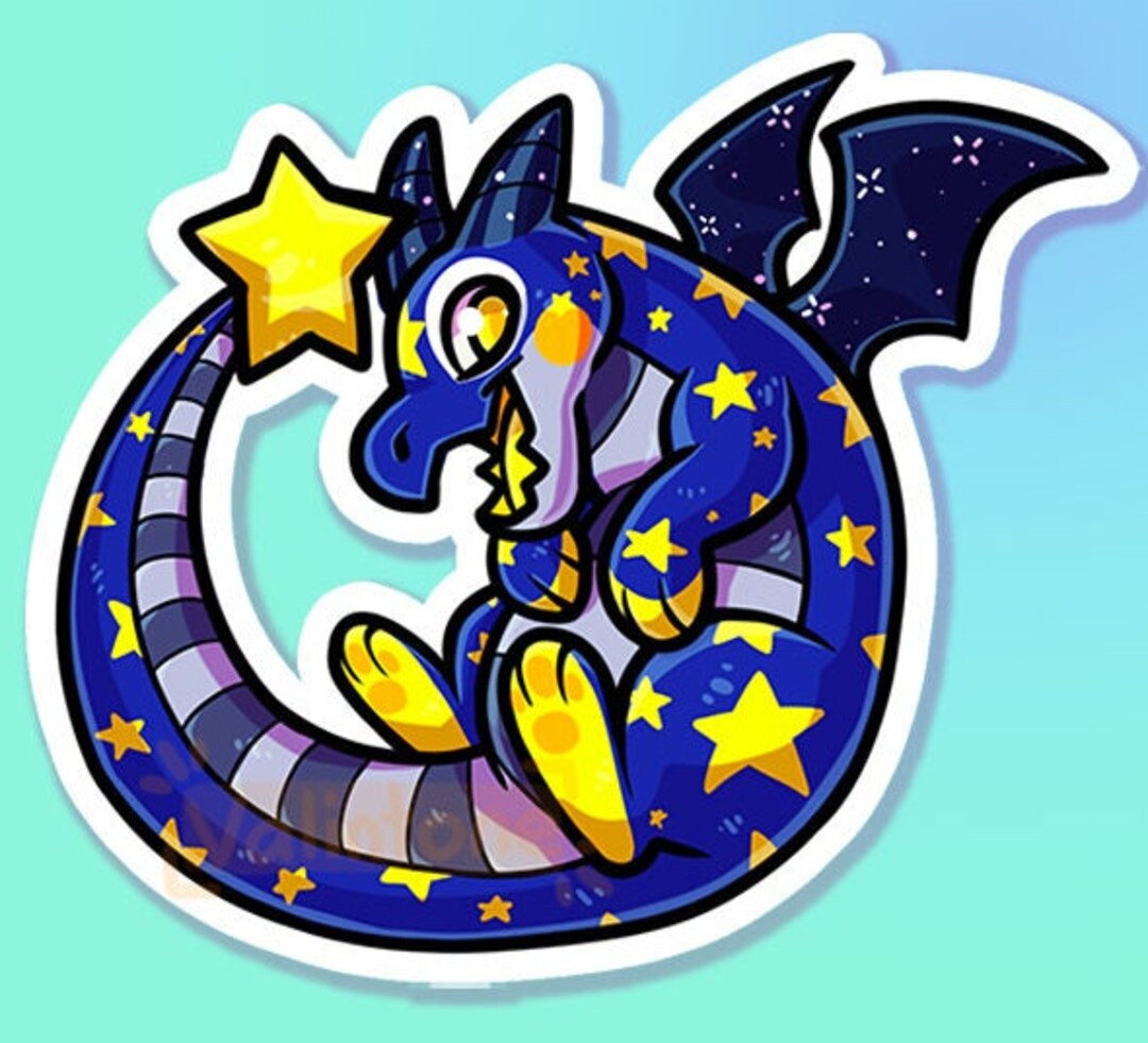 Starry Dragon Vinyl Sticker - Etsy