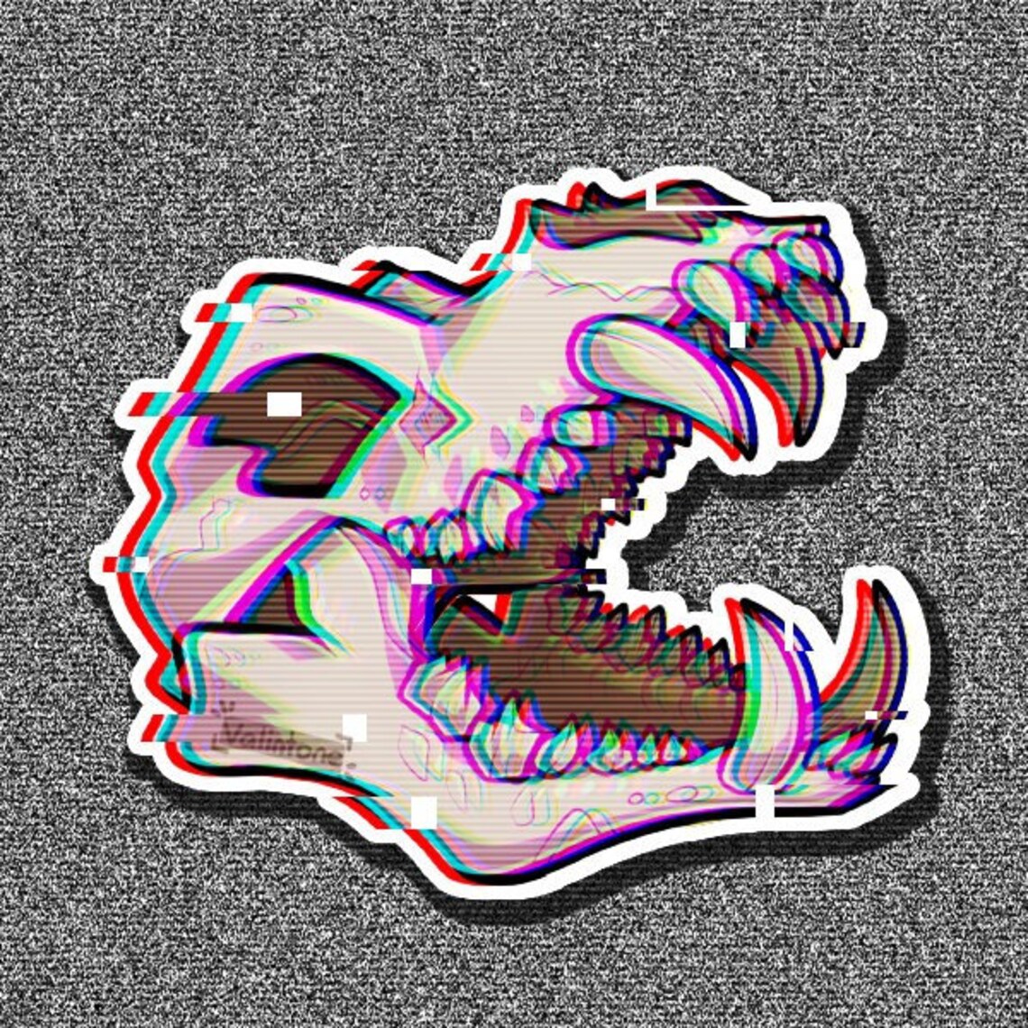 Game Over Furry Wolf Skull Glitch Vinyl Sticker - Etsy