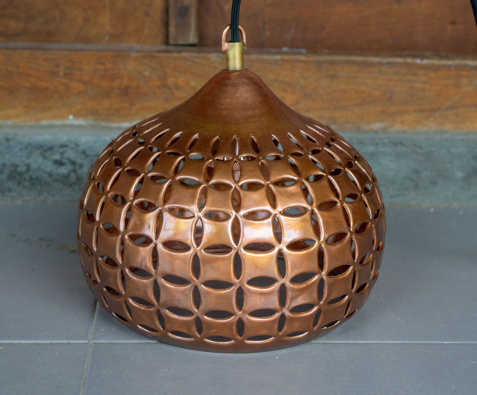 Oxidized Dome Copper Pendant Light Hand Carved Copper Kitchen Island ...