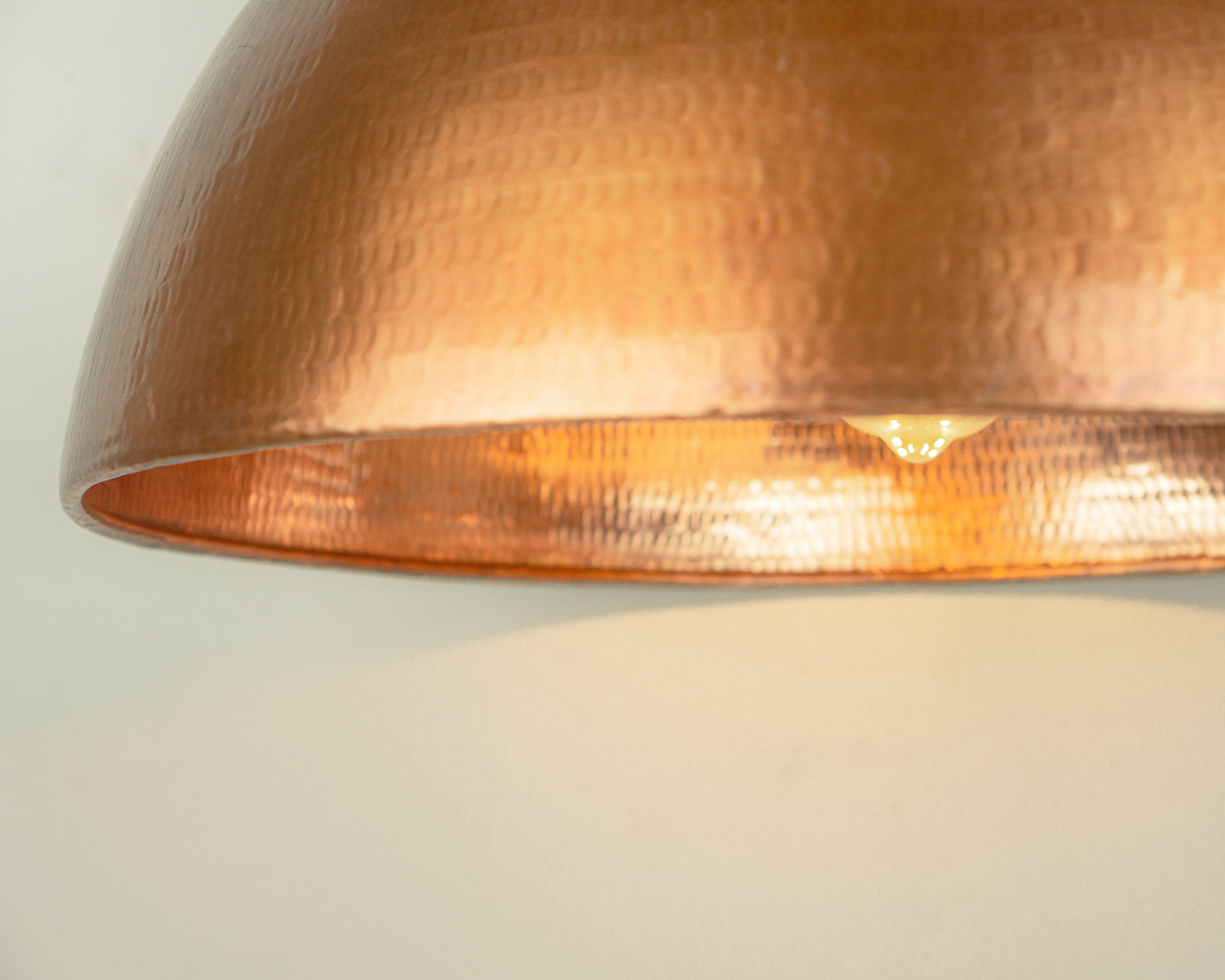 Dome Antique Copper Pendant Light - Copper Industrial Lighting - Copper ...