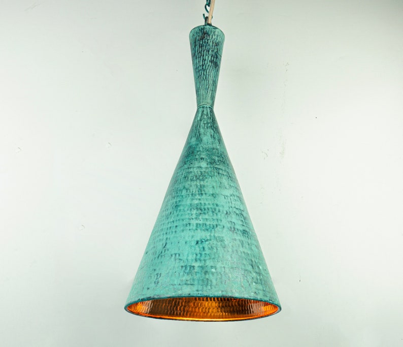 Set of 3 Scandinavian Copper Pendant Light - Hand-hammered Light ...