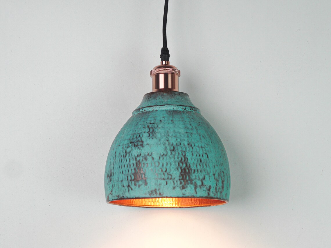 Oxidized Copper Lampshade Only - Copper Industrial Lighting - Copper ...