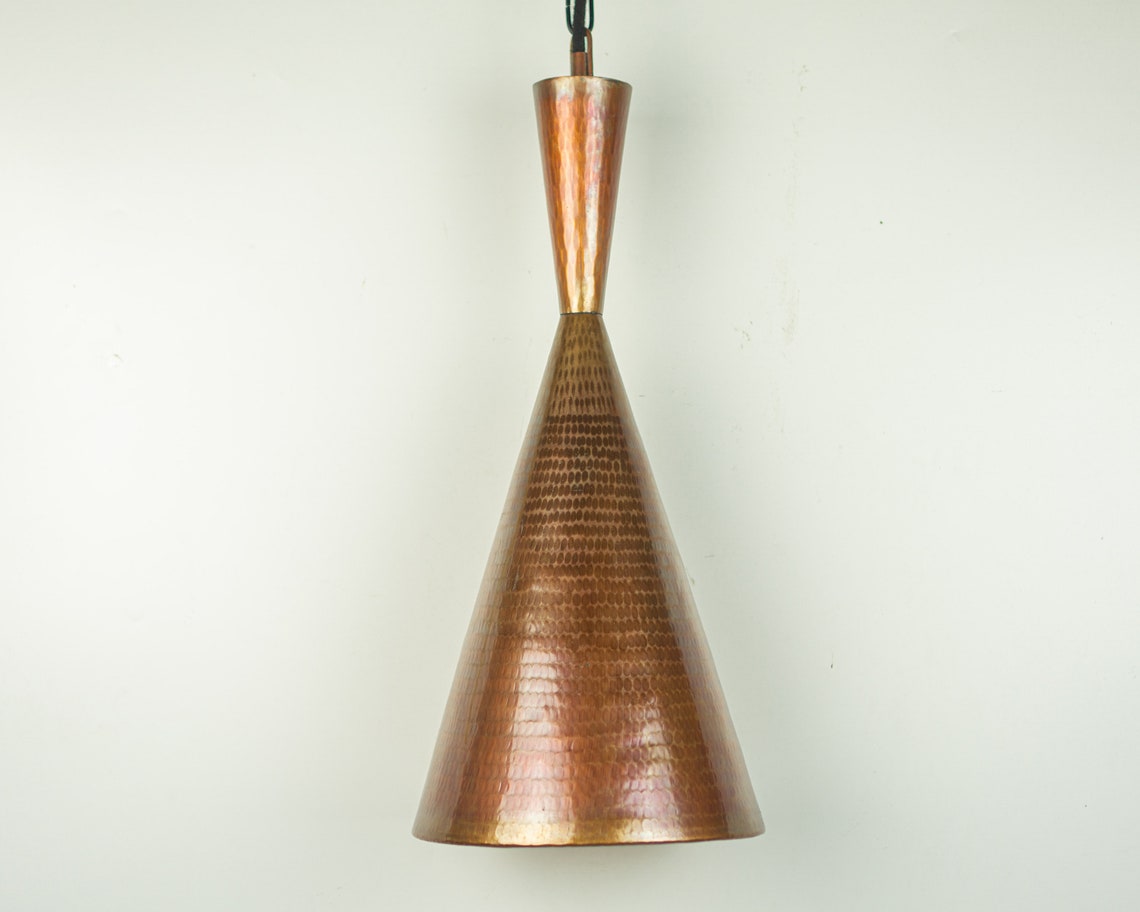 Antique Copper Pendant Light Fixture- Hammered Copper Pendant Lamp ...