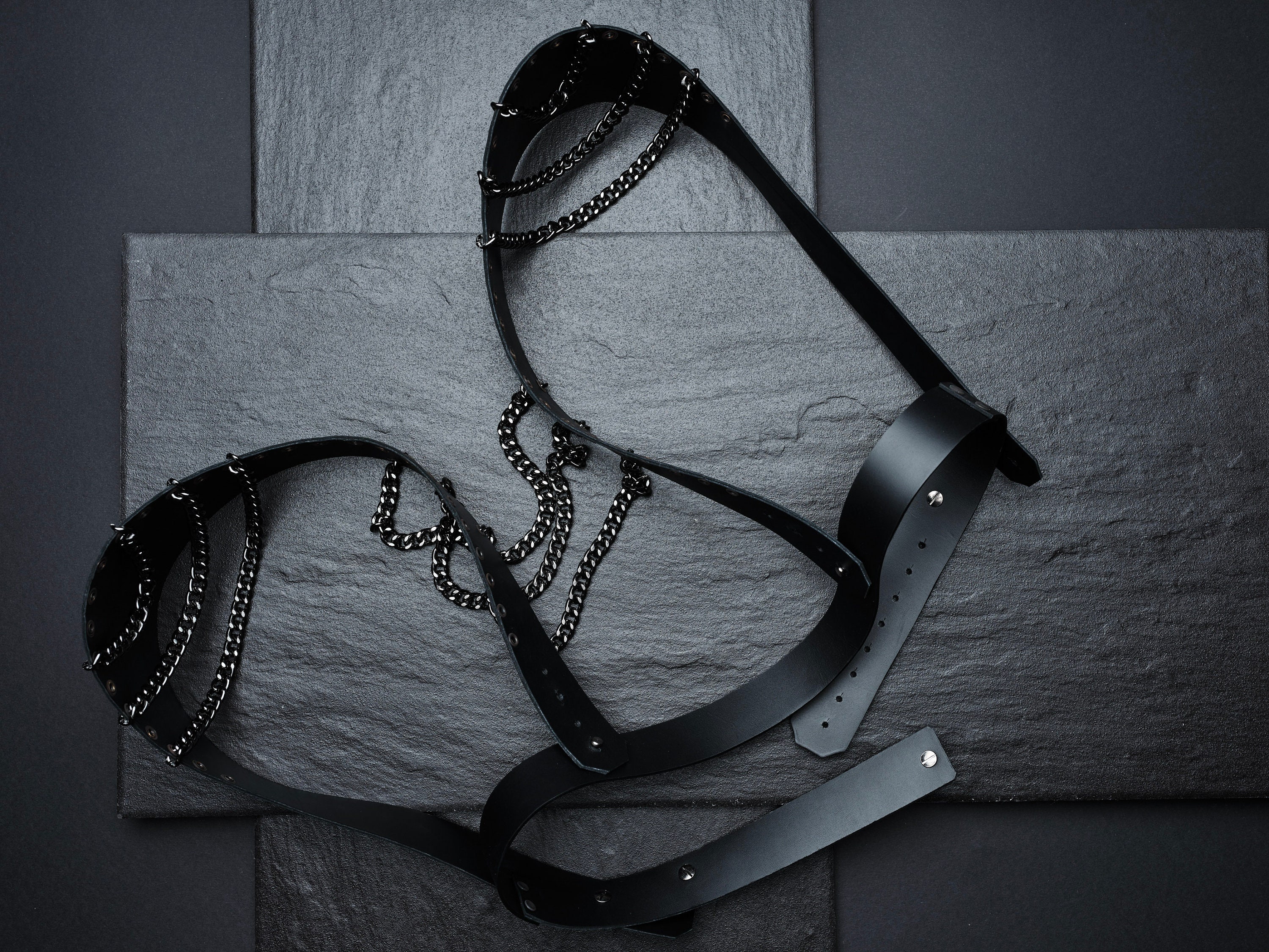 Body Harness, Leather Chain Harness, Avant-garde Leather Accessories ...