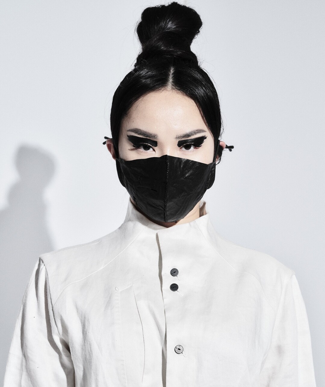 Leather Face Mask, Black Face Mask, Avant-garde Leather Face Mask by ...