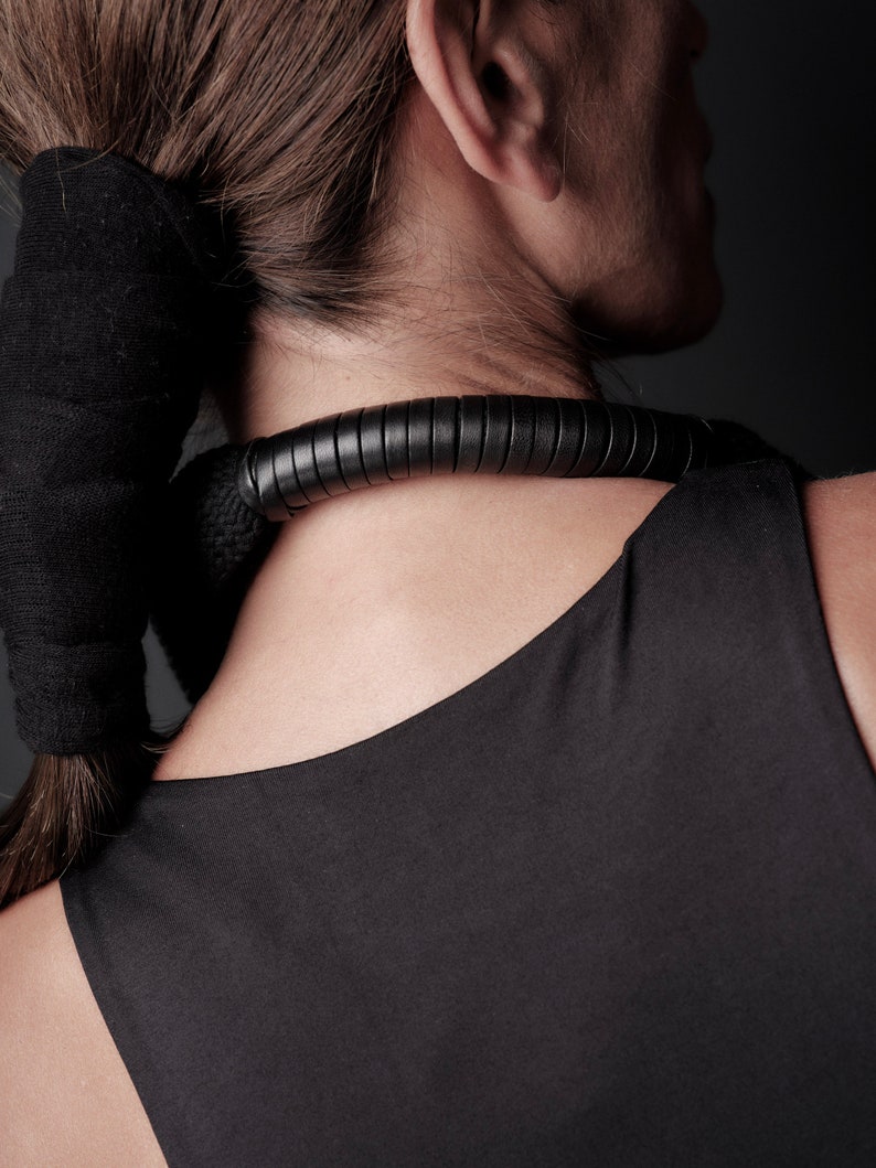 Rope Leather Long Necklace Avant-garde Long Necklace Tassel - Etsy