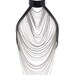 Black Leather Harness, Chain Body Harness, Luxury Multi-layered Chain ...