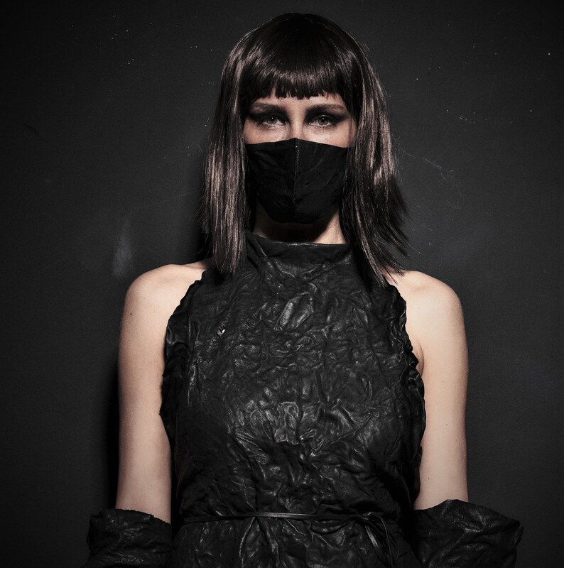 Leather Face Mask, Black Face Mask, Avant-garde Leather Face Mask by ...