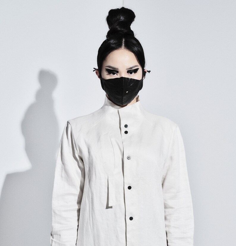 Leather Face Mask, Black Face Mask, Avant-garde Leather Face Mask by ...