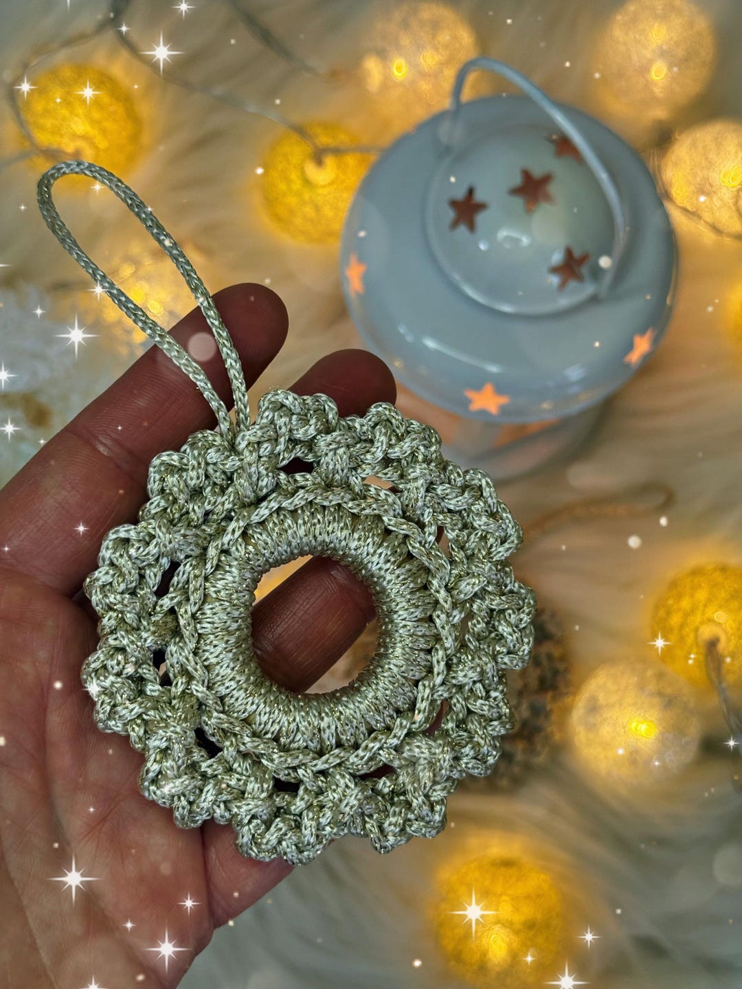 Mini Wreath Crochet Pattern PDF | Snowflake Ornament Tutorial ...