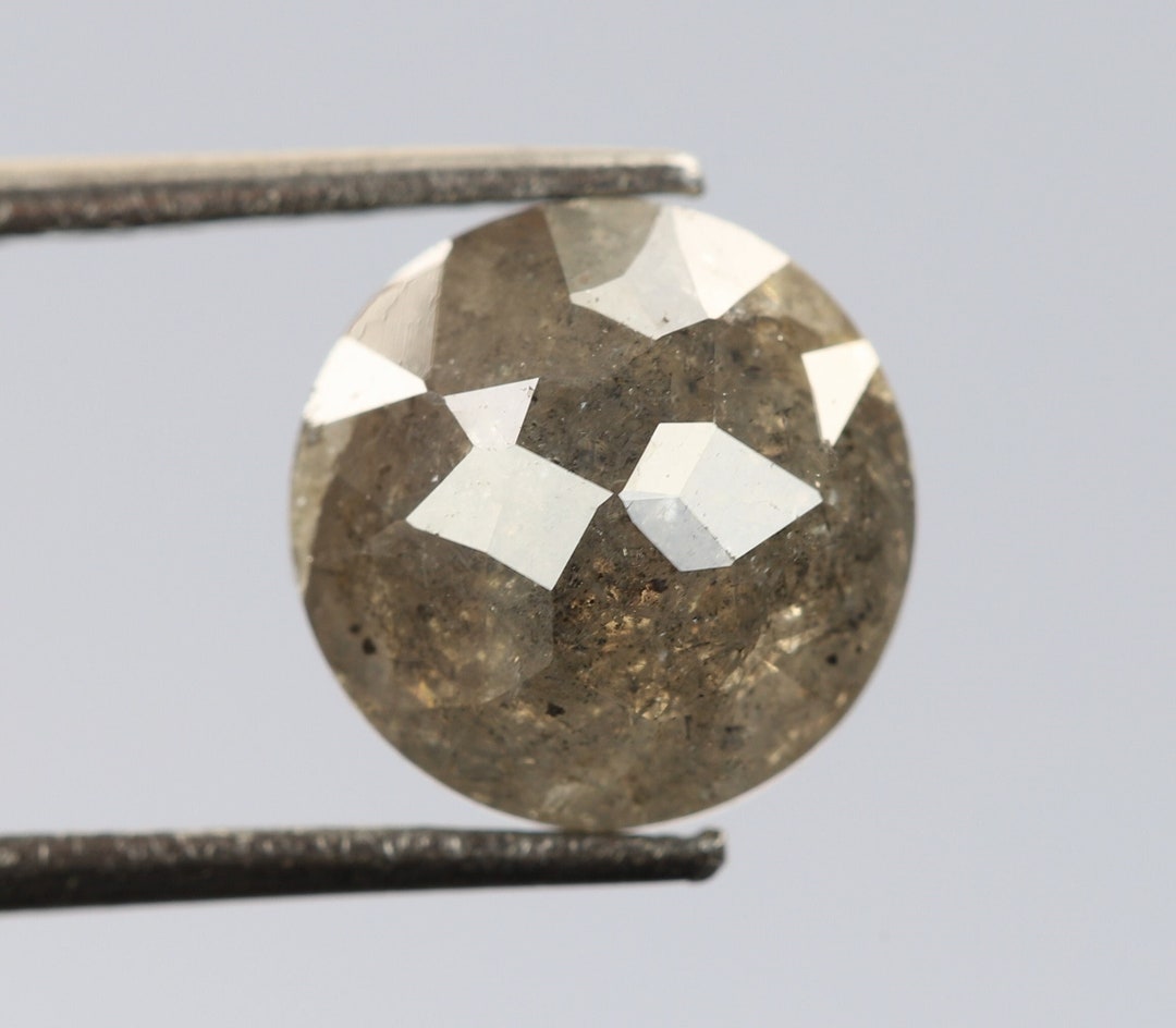 1.67 Ct, 7.1 X 3.8 MM, Round Shape Grey Color Natural Loose Beautiful ...