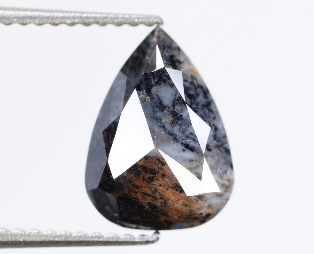 2.85 Ct, 10.5 X 7.6 X 4.2 MM, Pear Shape Fancy Black Gray Color Natural ...