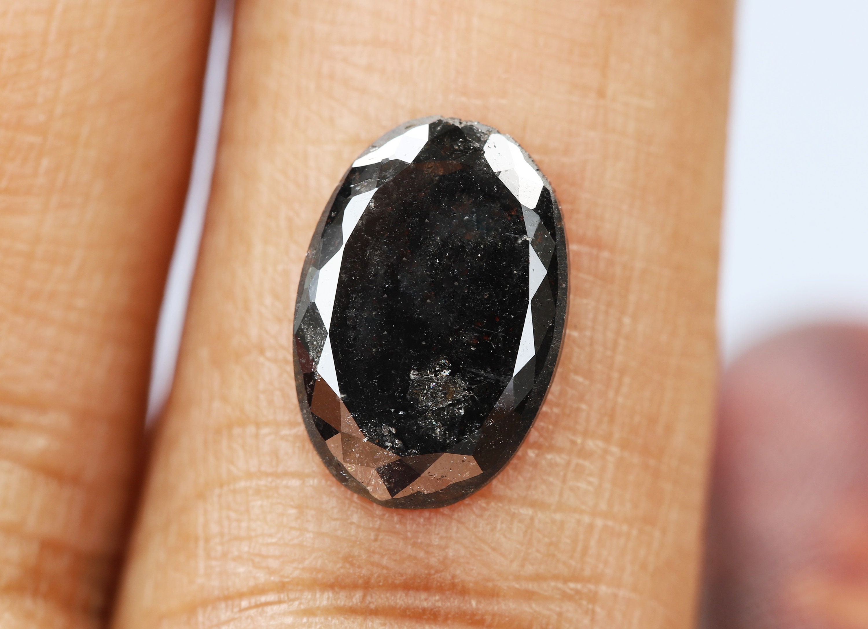 1.68 Ct 11.8 X 8.1 X 1.5 MM Antique Oval Shape Black Color | Etsy