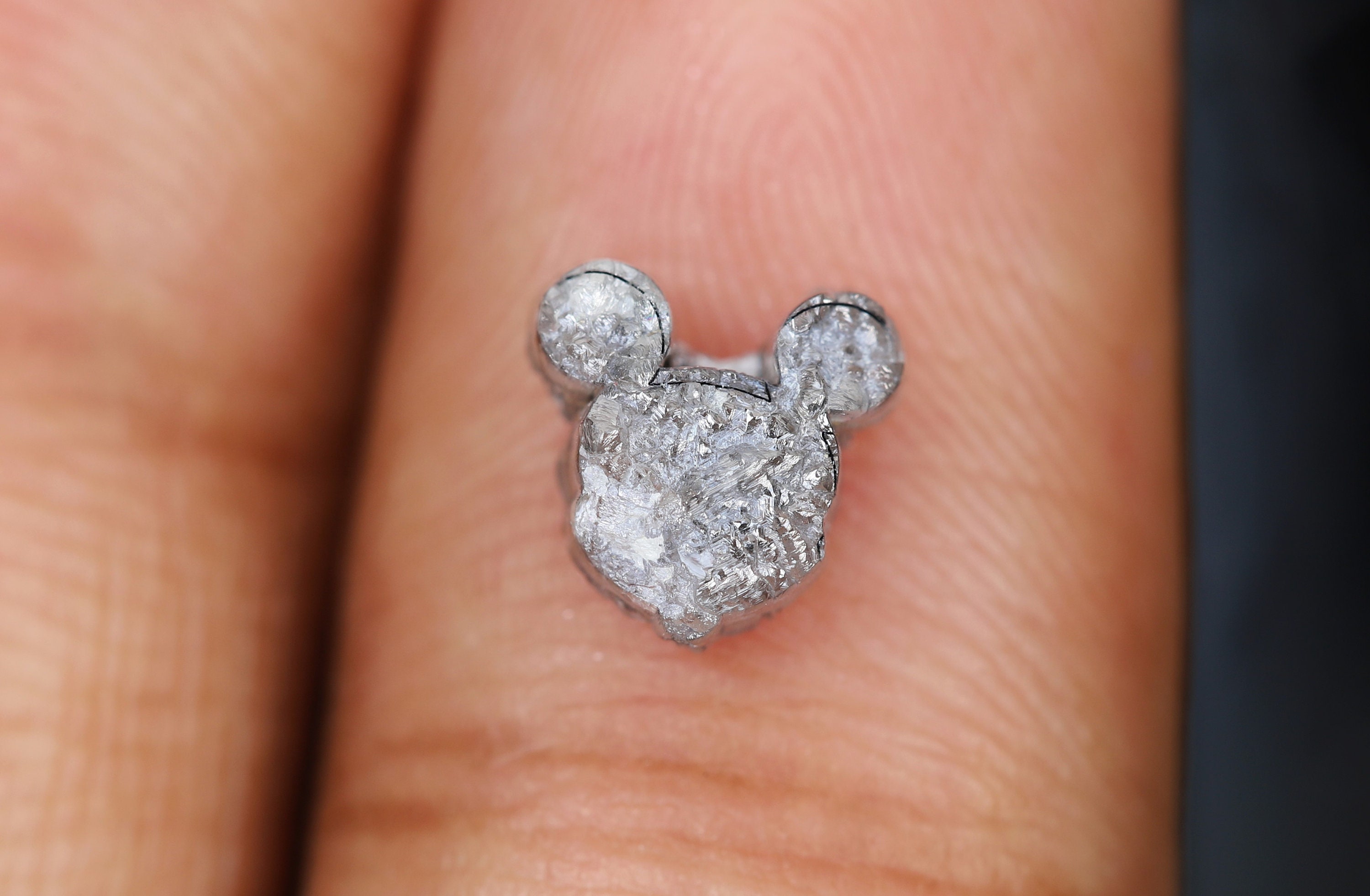 1.46 Ct 7.0 X 6.8 X 4.1 MM Grey Color Rough Mickey Shape | Etsy