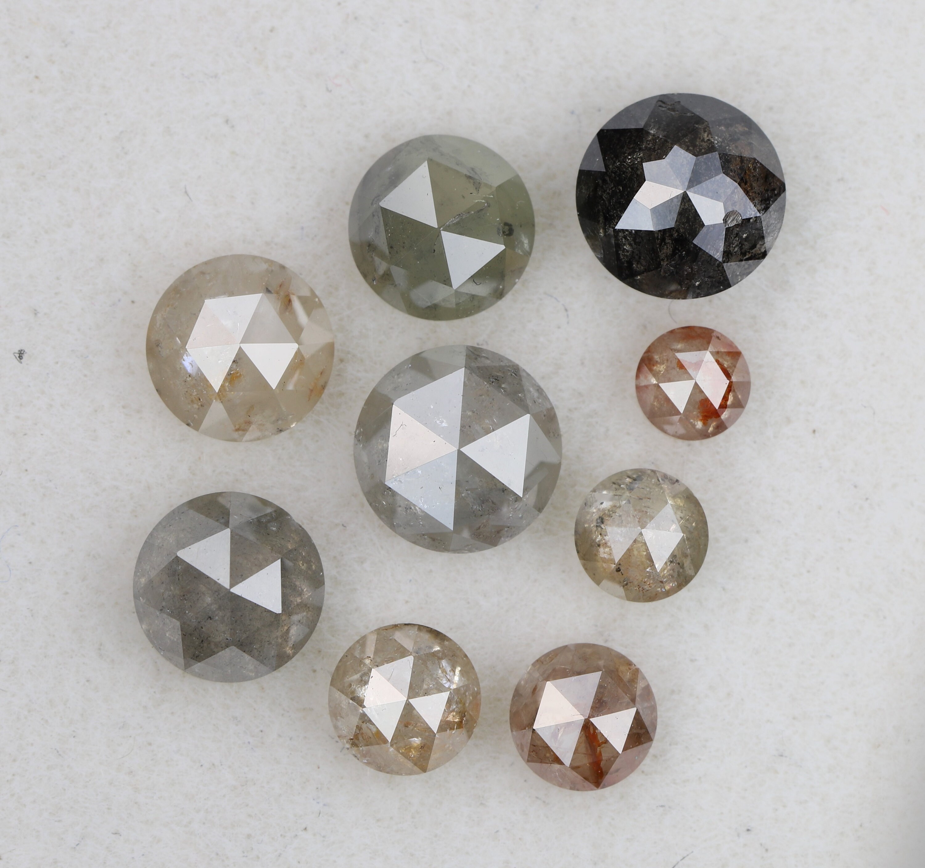 3.71 Ct 5.2 X 2.5 MM Round Rose Cut Mix Color Natural Loose | Etsy