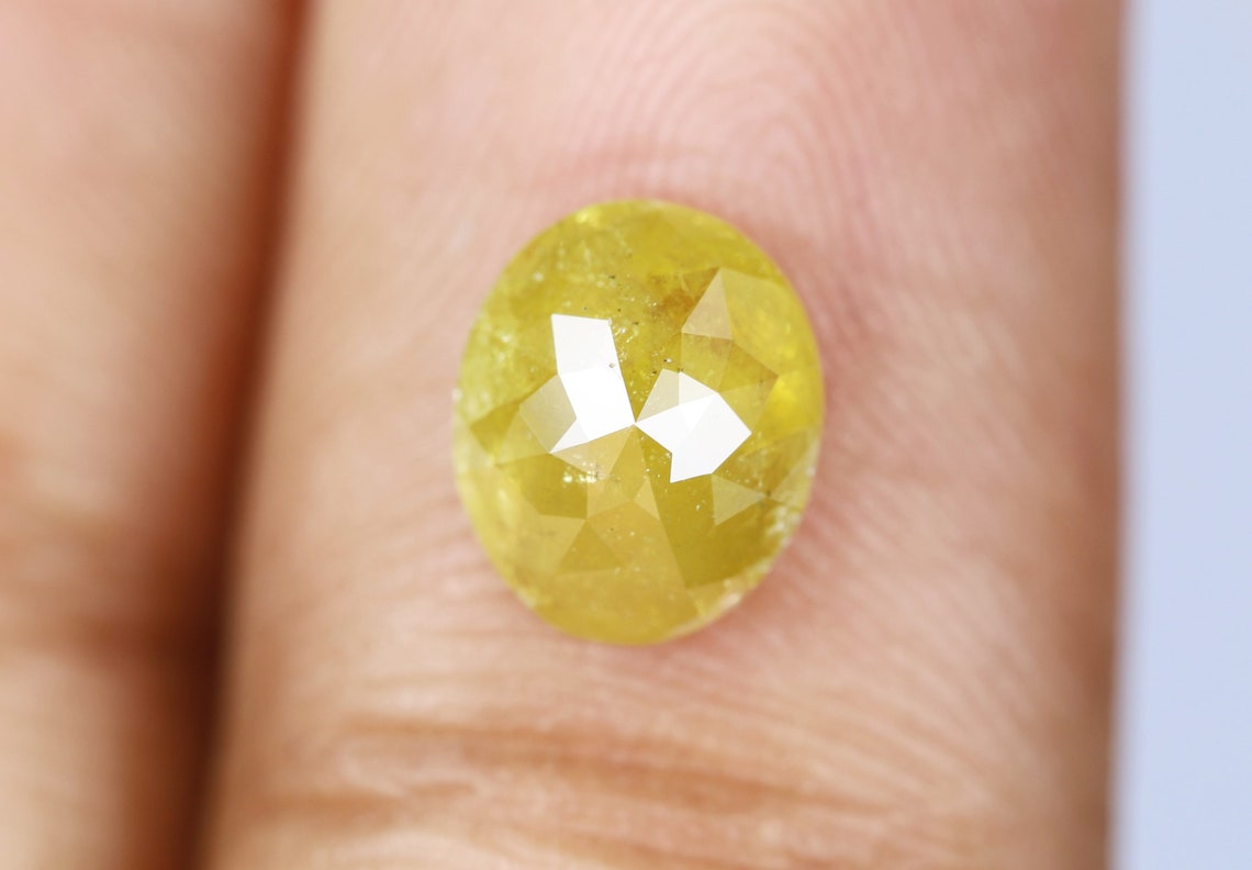 1.23 Ct 7.5 X 6.2 X 3.2 MM Yellow Color Oval Shape Natural | Etsy