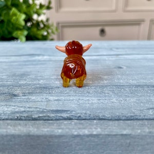 Miniature Glass Highland Cow Figurine Collectable Ornament - Etsy