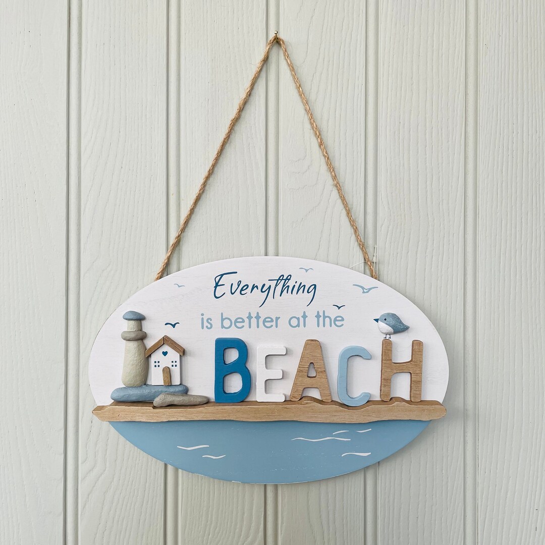 Hanging Better at the Beach Seaside Plaque Sign 30cm - Etsy