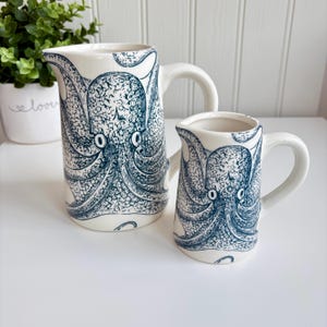 Blue Octopus Ceramic Decorative Jugs - Etsy