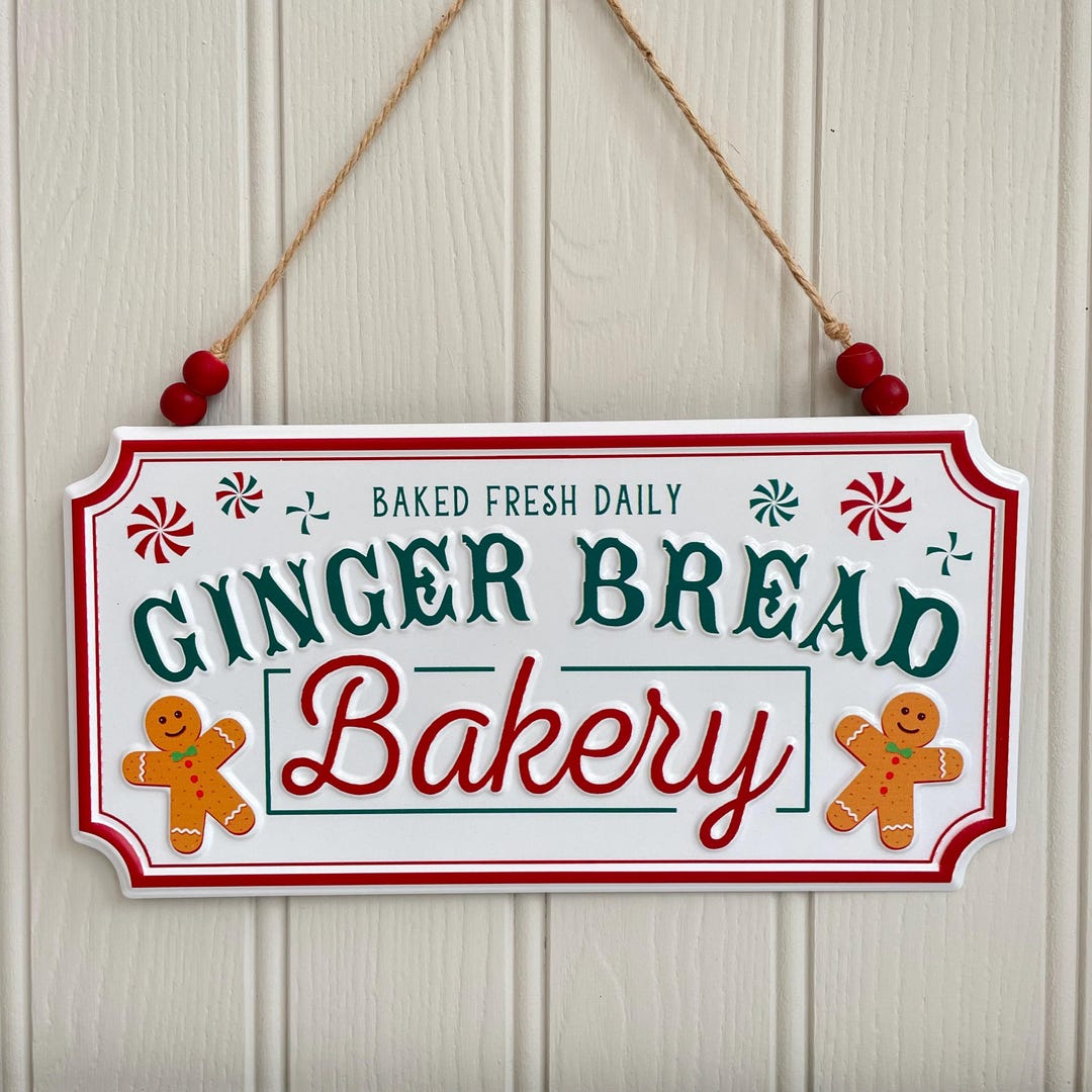 Gingerbread Bakery Hanging Christmas Sign - Etsy