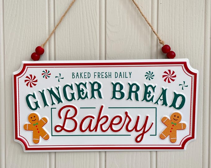 Gingerbread Bakery Hanging Christmas Sign - Etsy