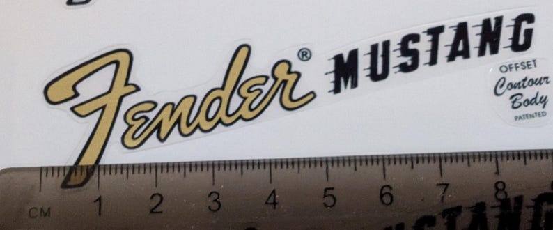 Pre-cut F3nd3r Mustang Headstock Decal (gold or Silver/grey) - Etsy