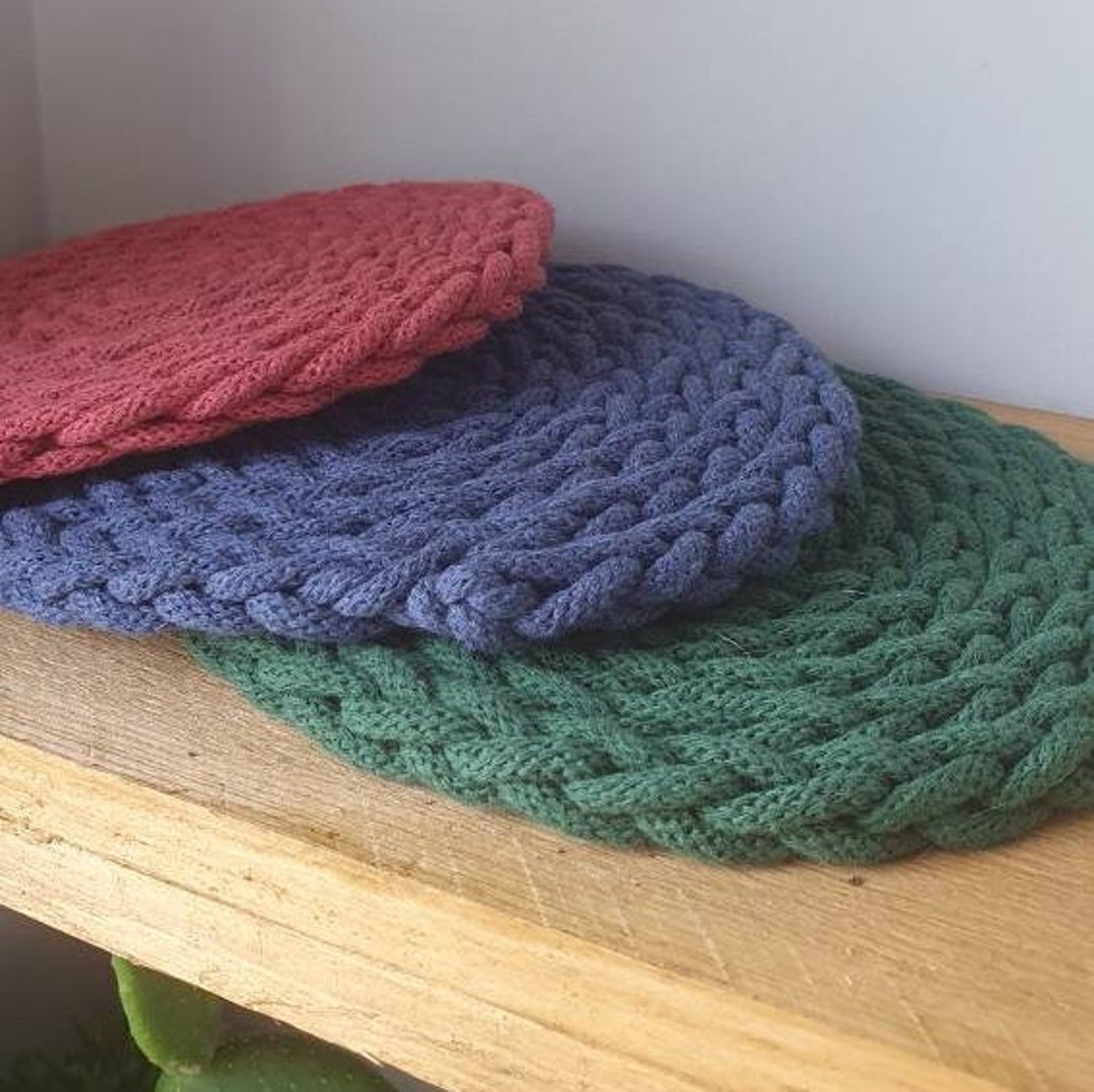 Chunky Plant Mat Rope Trivet Finger Knitting Macrame - Etsy
