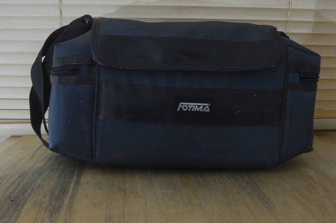 Vintage Fotima Large Blue or Black Padded Camera Bag. Perfect for Photo Shoots. Large Space for ...