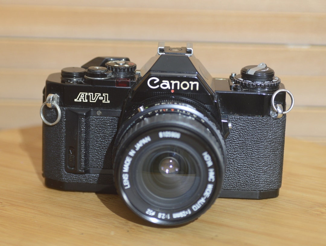 Rare Black Canon AV1 35mm SLR Camera With 28mm F2.8 Lens. Fantastic ...